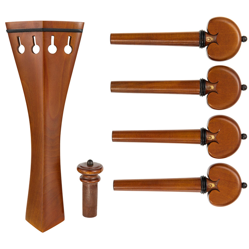 Peykov Set, Boxwood, Black Trim, 6-piece Set, Violin 4/4, Medium | 320210 | 320210